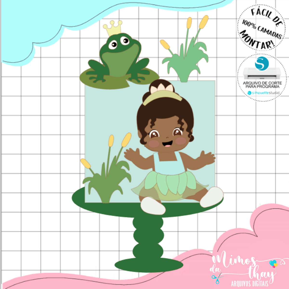 Arquivo de Corte: Topo de Bolo a Princesa e o Sapo Baby 001 - Topo de ...