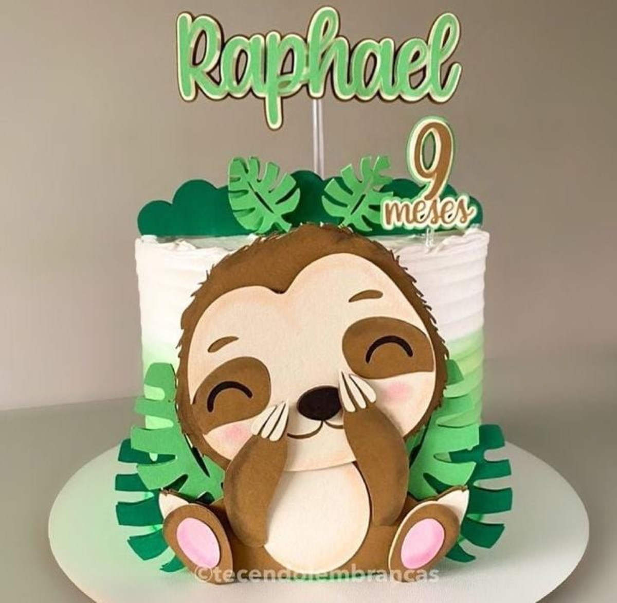 Arquivo de Corte Topo de Bolo Bicho Preguiça - Topo de Bolo Para Imprimir