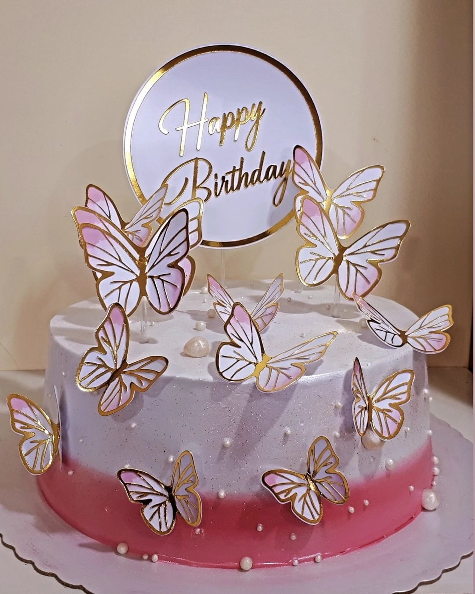 Arquivo De Corte Topo De Bolo Borboletas Em Camadas Topo De Bolo Para