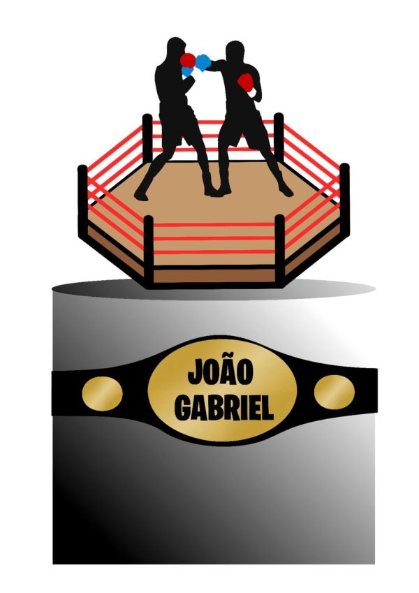 Arquivo de Corte Topo de Bolo Luta 01 - Topo de Bolo Para Imprimir