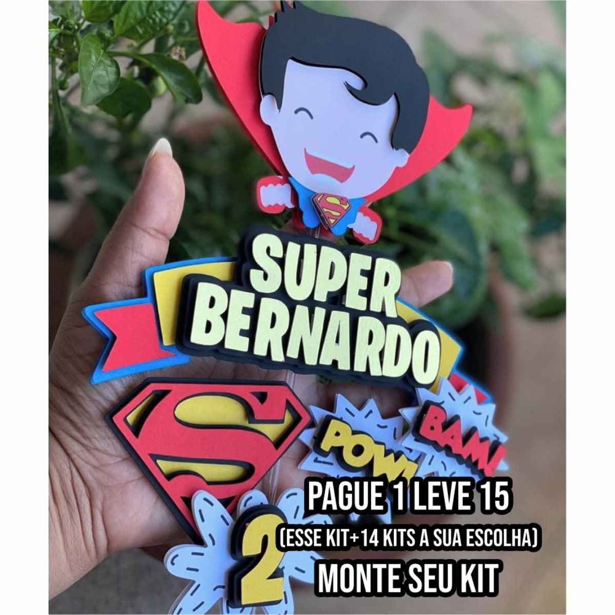 Arquivo de Corte Topo de Bolo Super Homem 2 – Topo de Bolo Para Imprimir