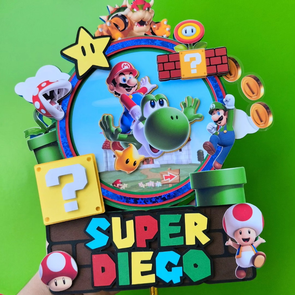 Arquivo de Corte Topo de Bolo Super Mario - Topo de Bolo Para Imprimir