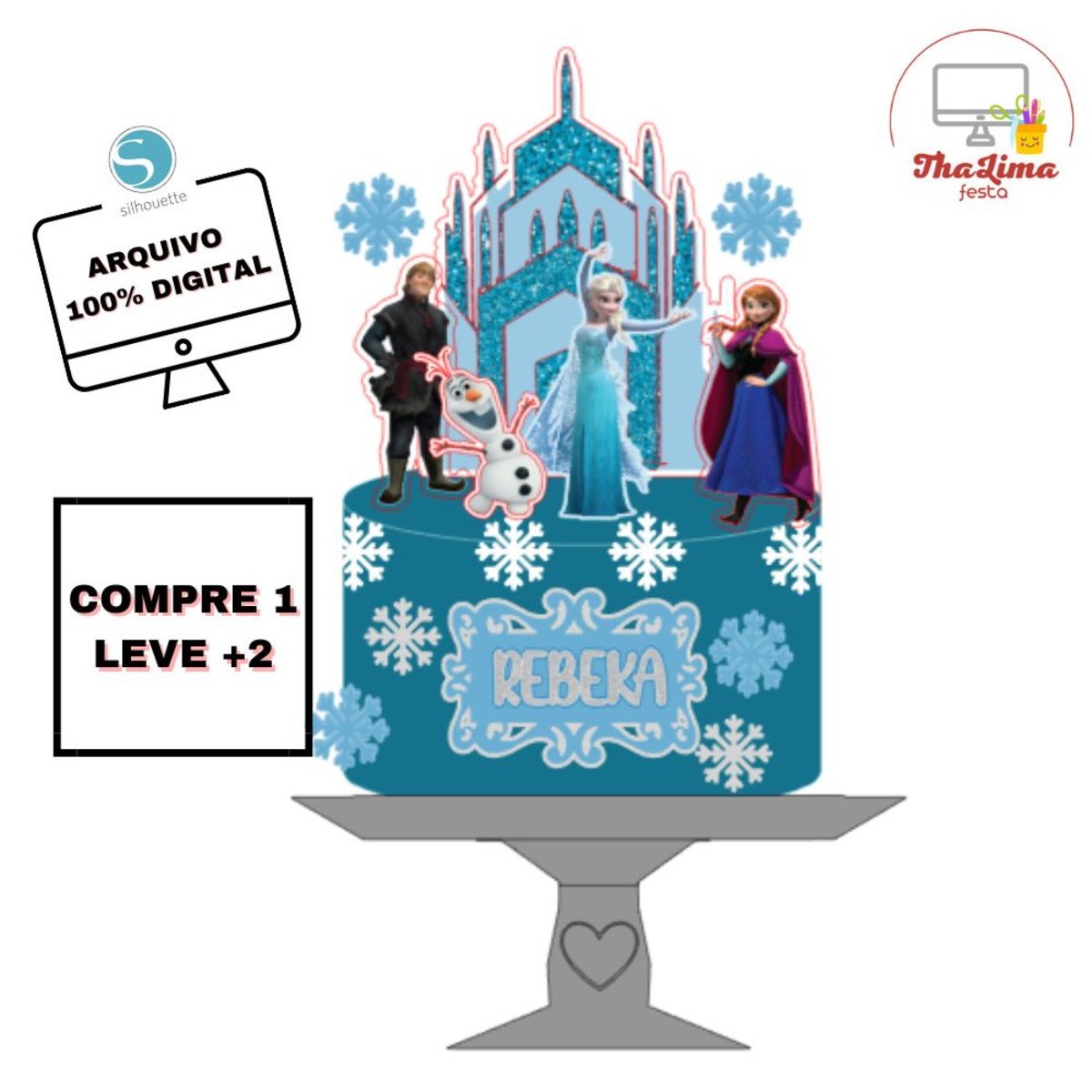 Arquivo Digital Corte Topo de Bolo Camadas Frozen - Topo de Bolo Para ...