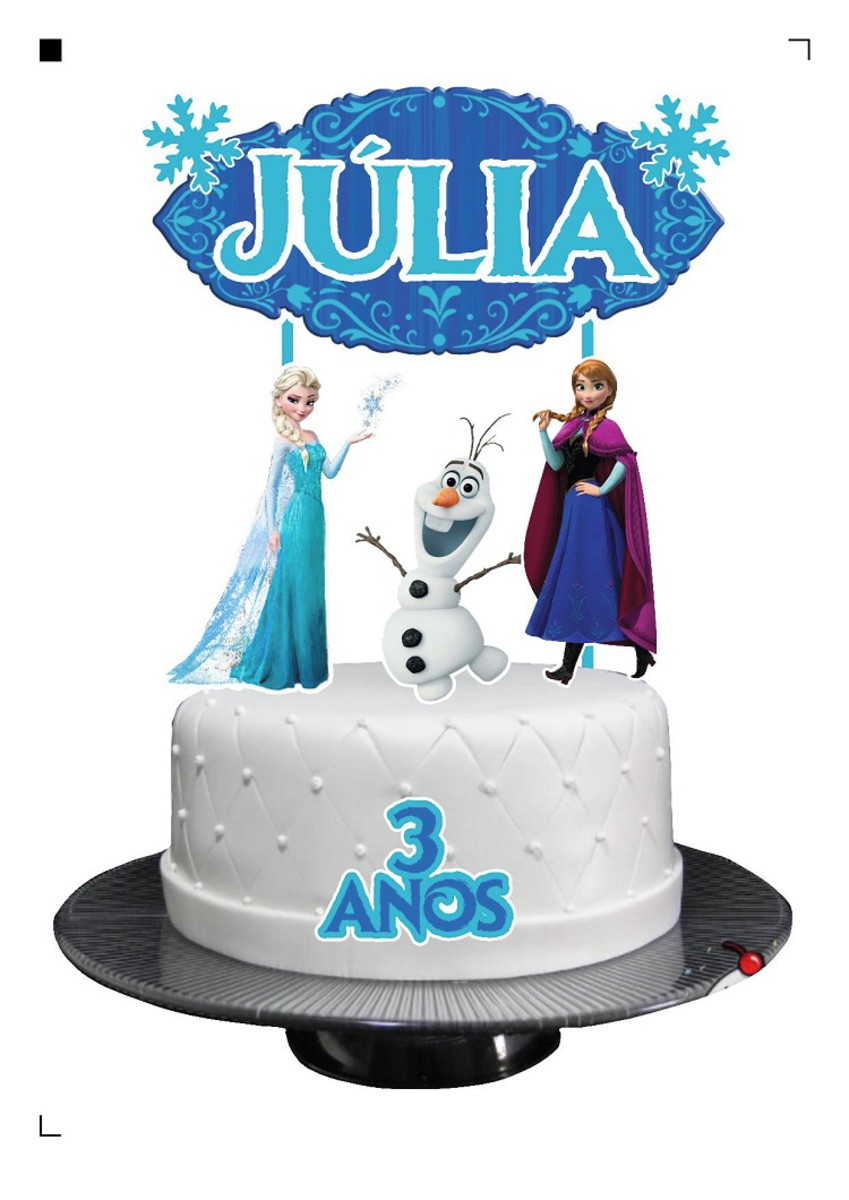 ARQUIVO DIGITAL TOPO DE BOLO FROZEN – Topo de Bolo Para Imprimir