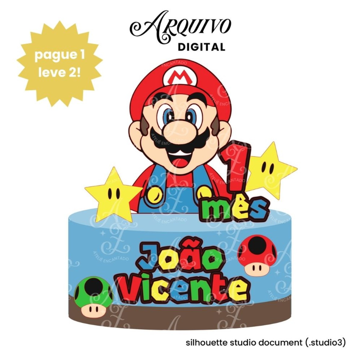 Arquivo Digital Topo de Bolo Super Mario – Topo de Bolo Para Imprimir