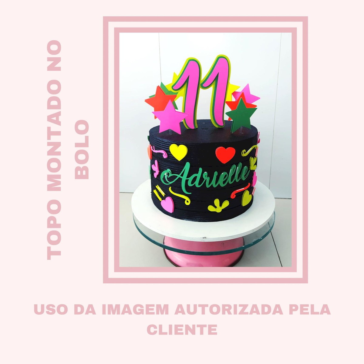 Arquivo Topo de Bolo Neon - Topo de Bolo Para Imprimir