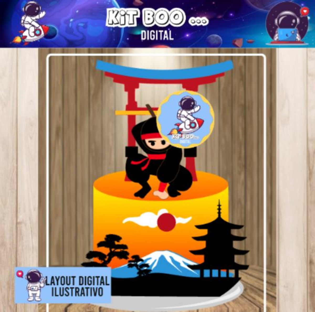 Arquivo Topo de Bolo – Ninja - Topo de Bolo Para Imprimir