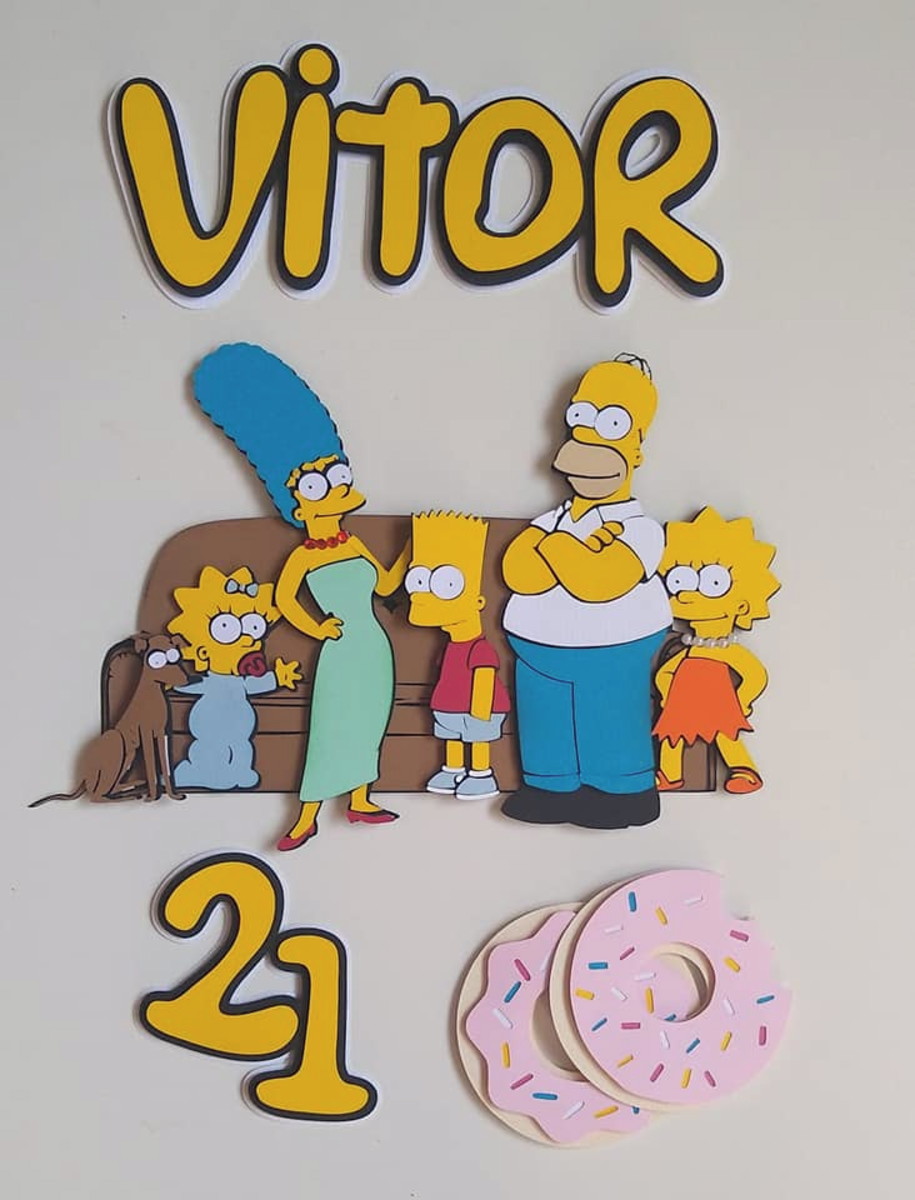 Arquivo Topo De Bolo - Os Simpsons - Topo de Bolo Para Imprimir