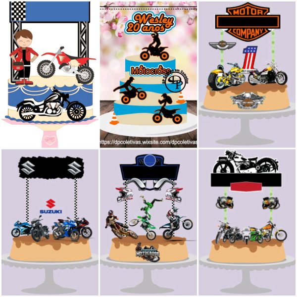 ARQUIVOS DE CORTE TOPO DE BOLO moto - Topo de Bolo Para Imprimir