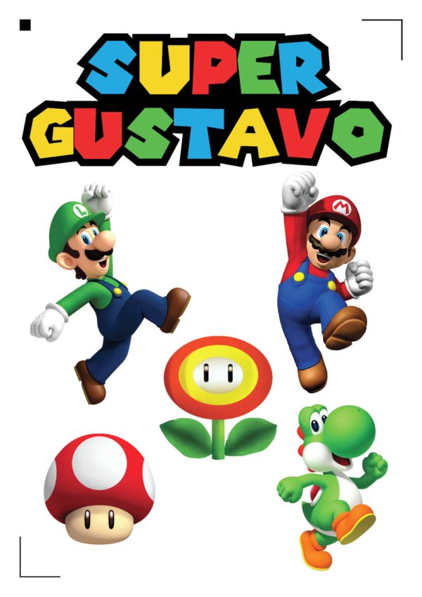 Arte digital topo de bolo Super Mário - Topo de Bolo Para Imprimir