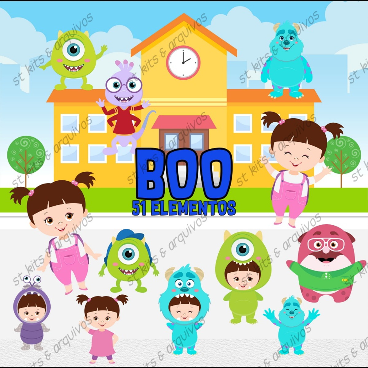 Kit Digital Boo – Topo de Bolo Para Imprimir