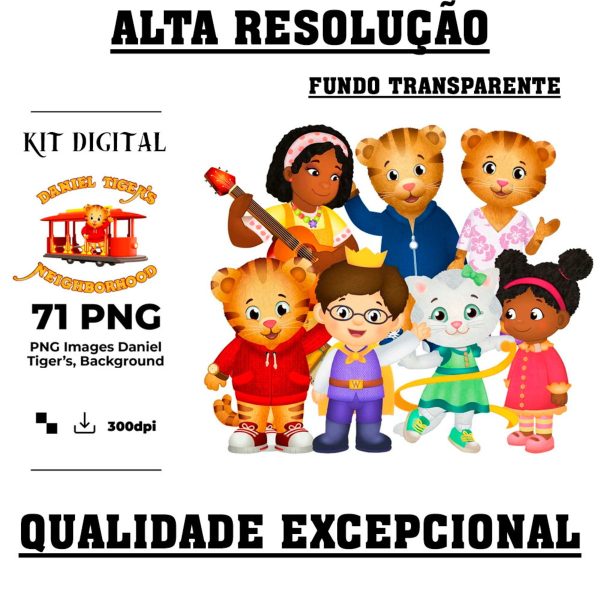 Kit Digital Daniel Tigre – Topo de Bolo Para Imprimir