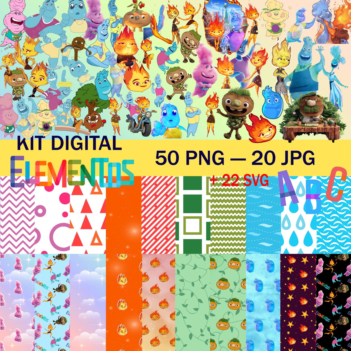 Kit Digital Elementos Disney – Topo de Bolo Para Imprimir