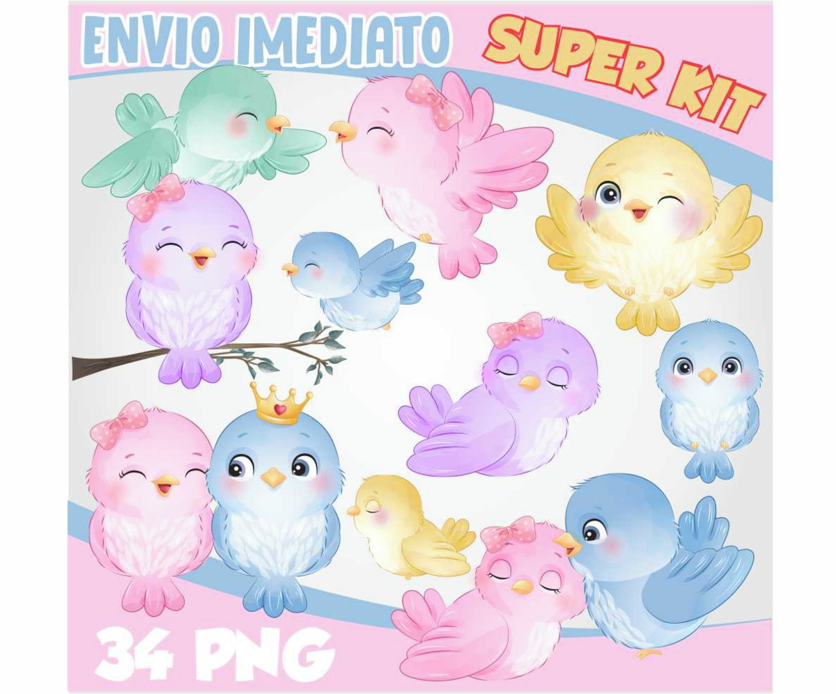 Kit Digital Jardim Encantado Passarinhos Topo De Bolo Para Imprimir