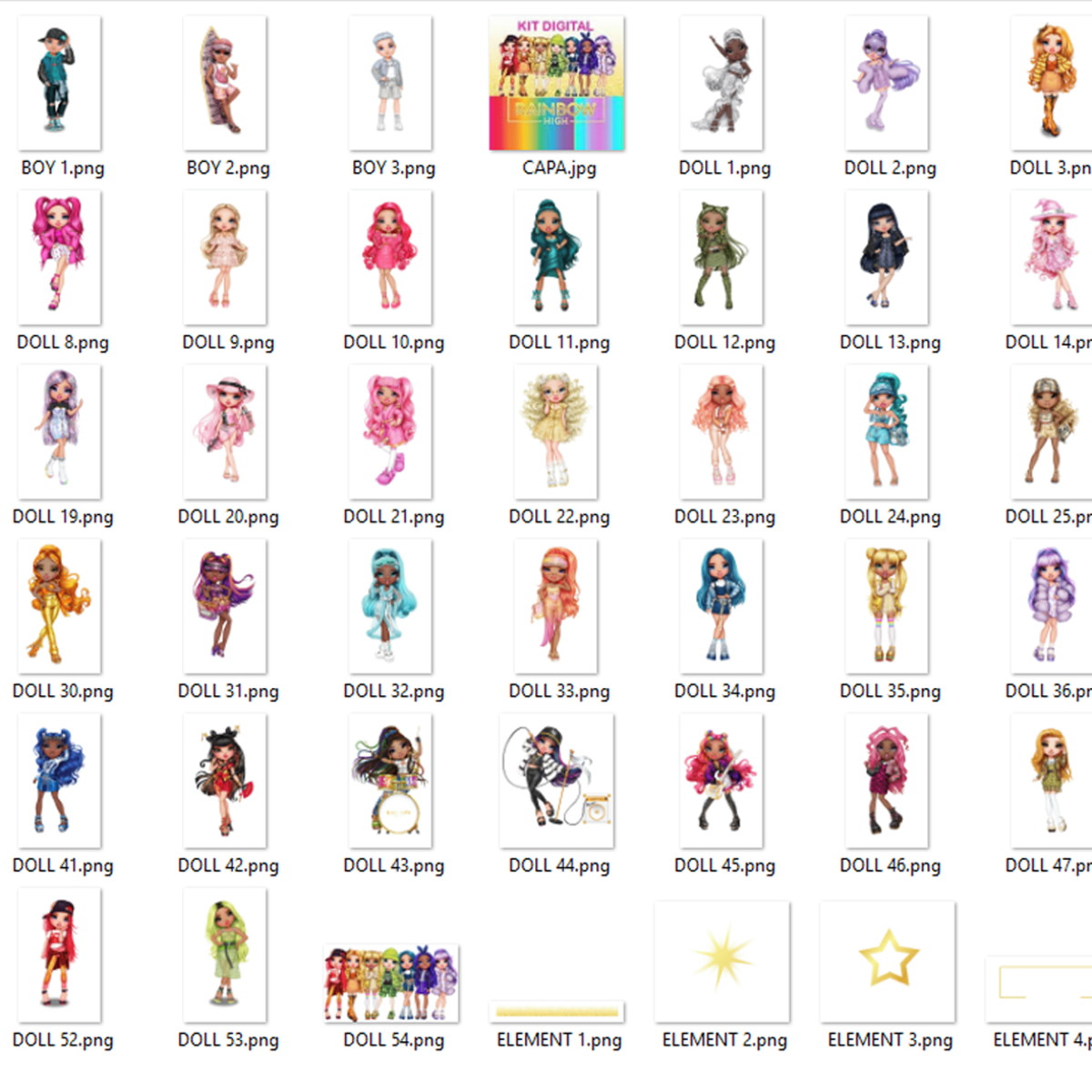 Kit Digital Rainbow High – Topo de Bolo Para Imprimir