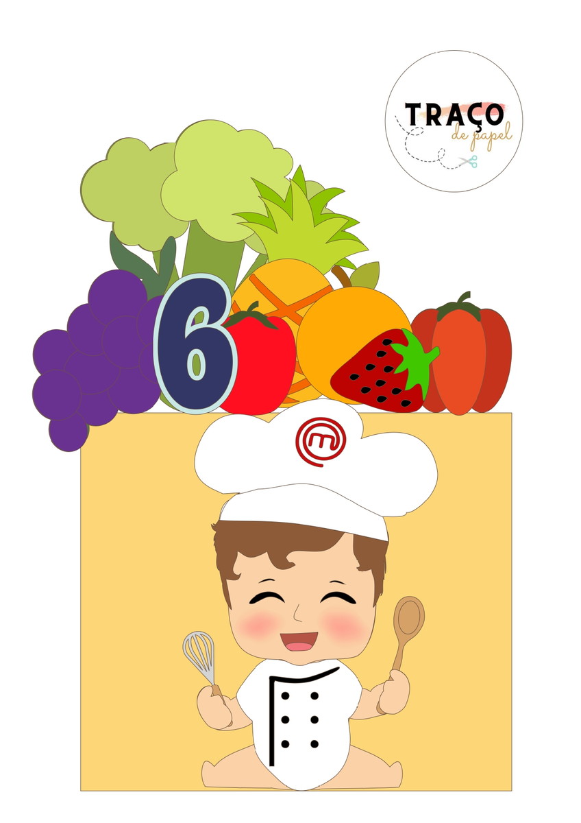 Topo De Bolo Chef Menino- 100% Camadas (arquivo Digital) - Topo de Bolo ...