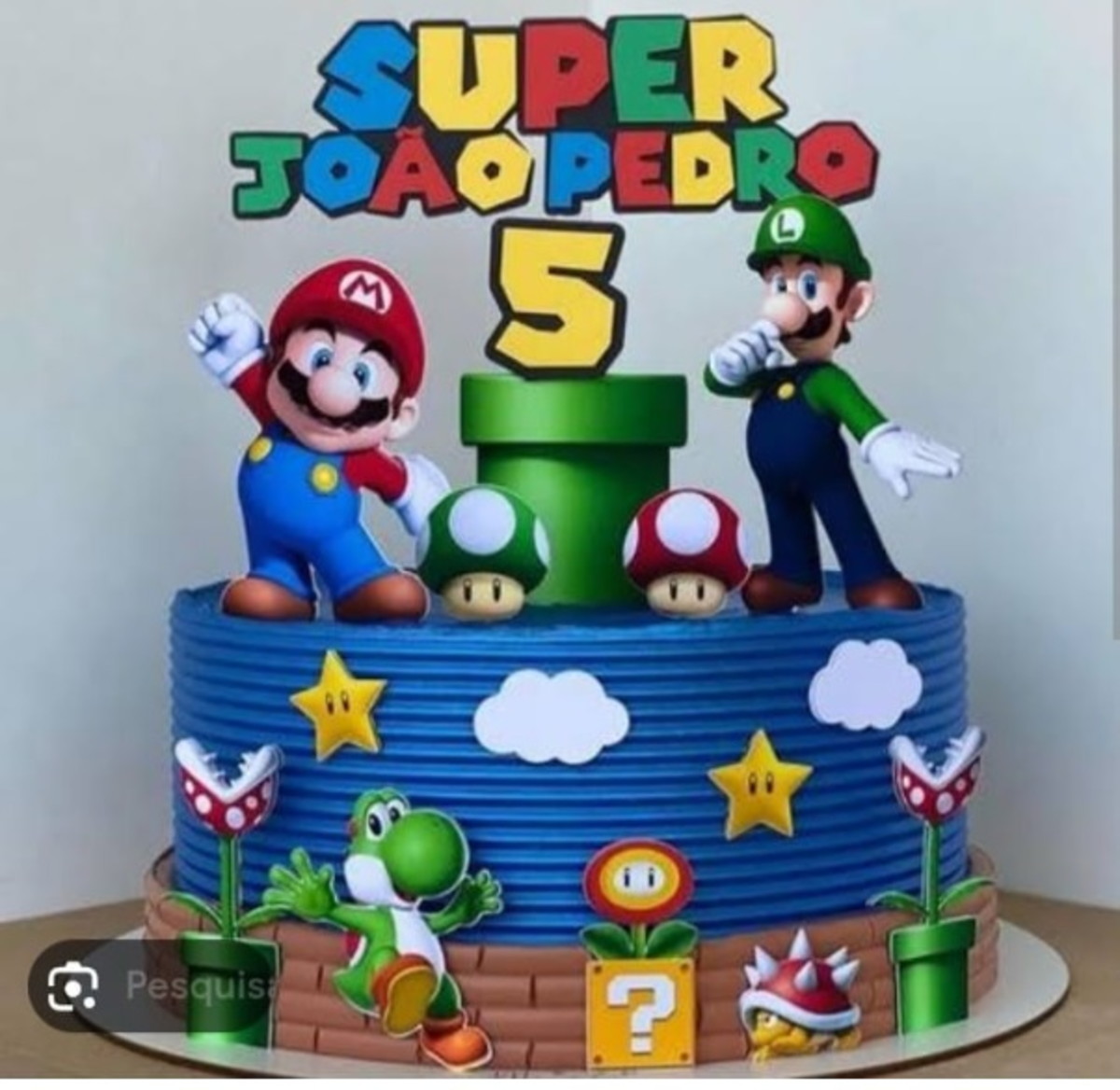 Topper Super Mario + 4 Arquivos a Sua Escolha - Topo de Bolo Para Imprimir