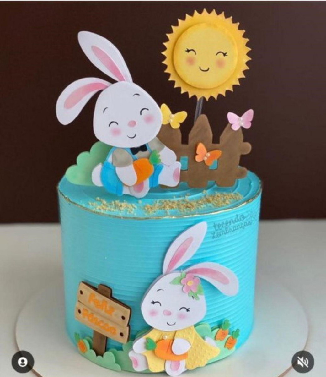 Arquivo Corte Topo de Bolo Coelho da Páscoa Camadas #14771 – Topo de Bolo Para Imprimir