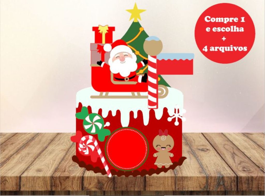 Arquivo Corte - Topo Natal em camadas 2-COD.217 - Topo de Bolo Para ...