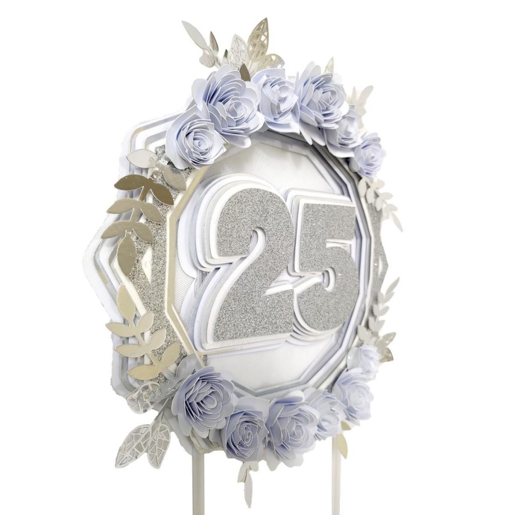 Arquivo Corte -topper bodas de prata-STUDIO - Topo de Bolo Para Imprimir