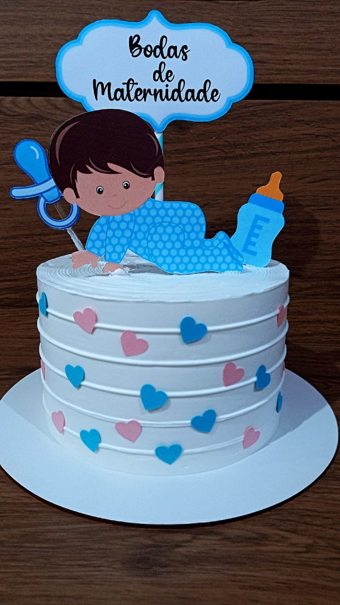 Arquivo de Corte Bodas de Maternidade - Topo de Bolo Para Imprimir