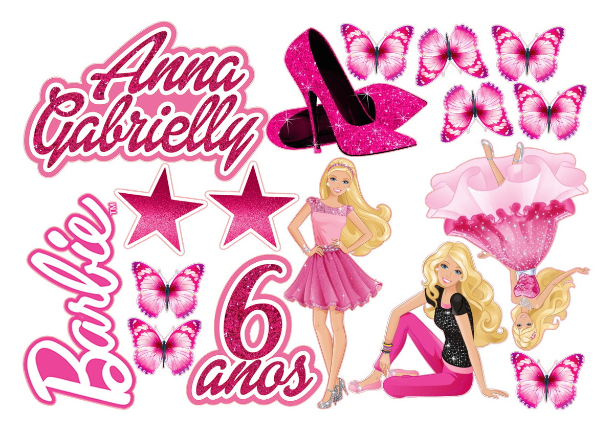 Arquivo de Corte Topo Barbie - Topo de Bolo Para Imprimir