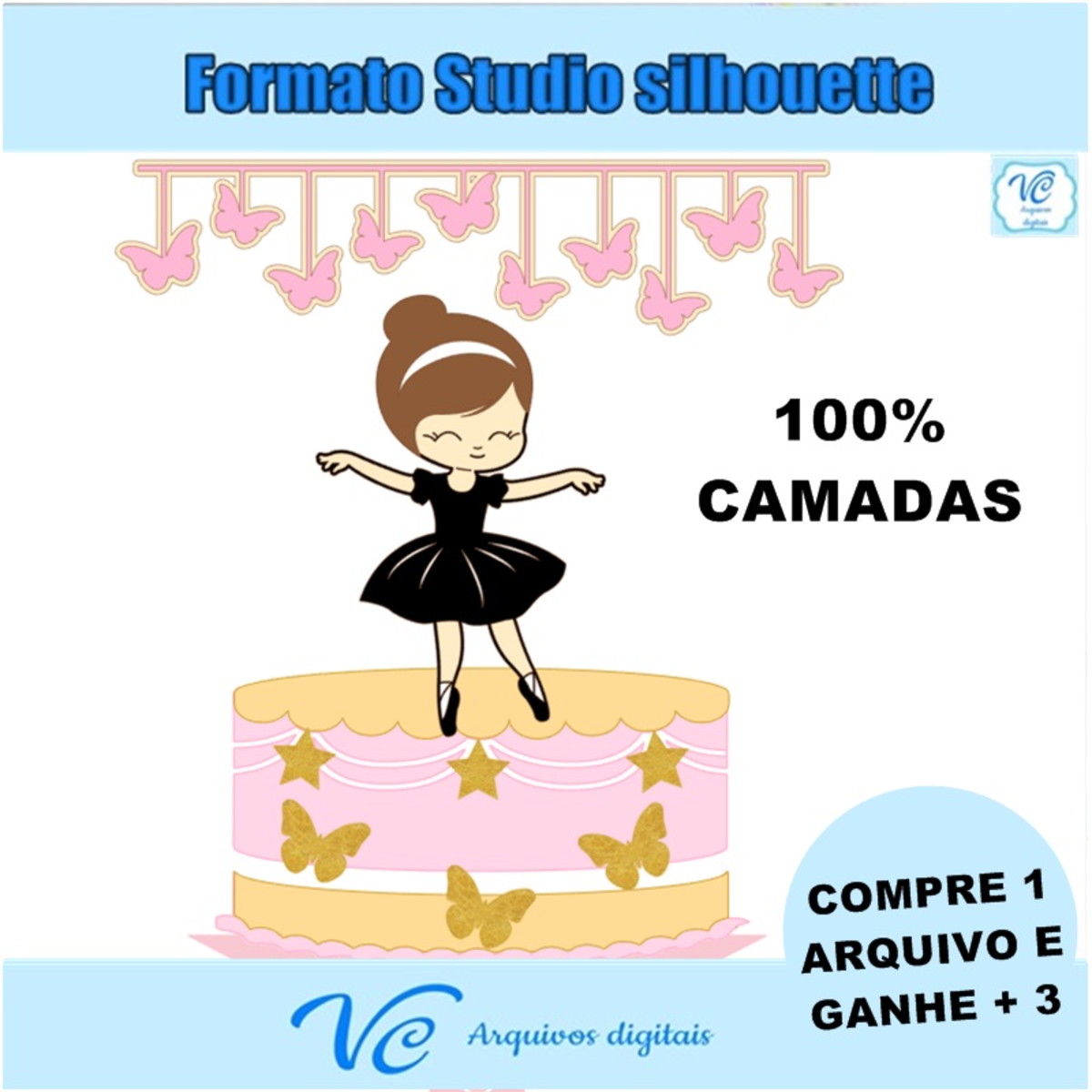 Arquivo De Corte Topo De Bolo Bailarina 440 Topo De Bolo Para Imprimir