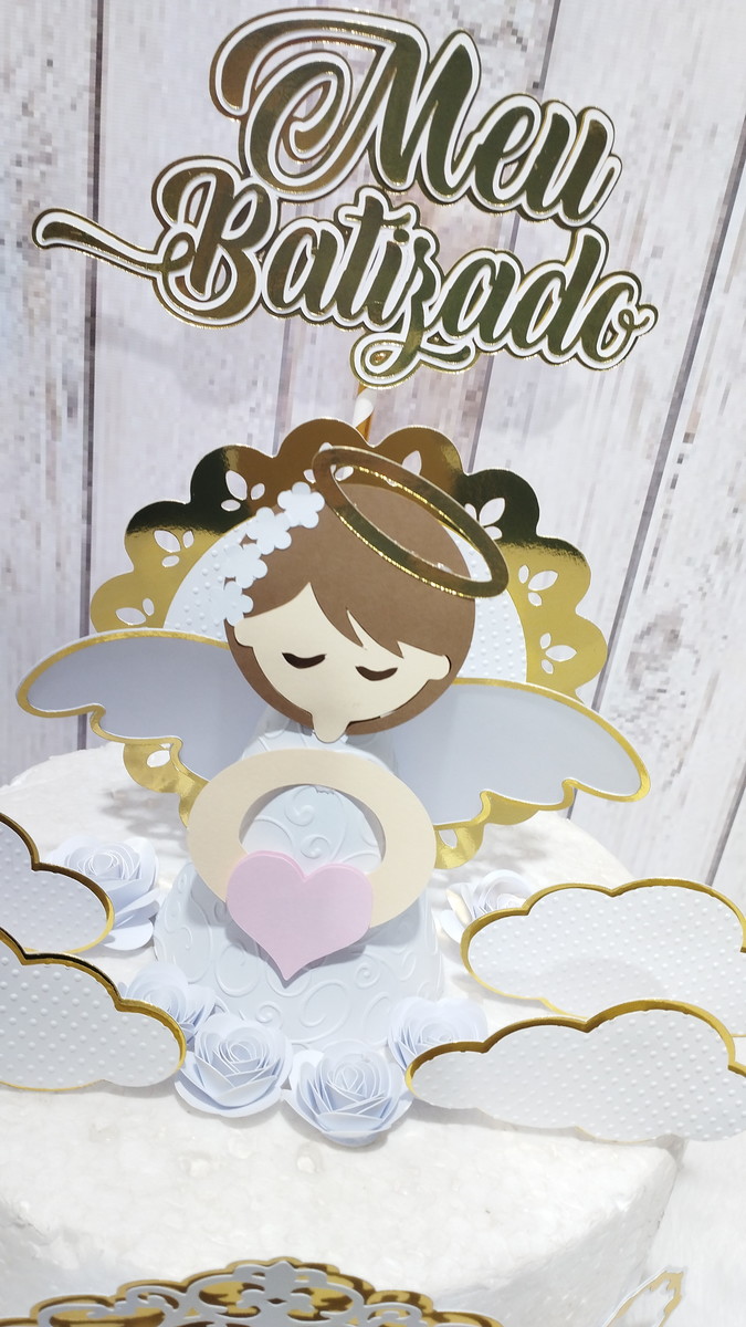 Arquivo de Corte Topo de Bolo Batizado 28 (studio) - Topo de Bolo Para ...