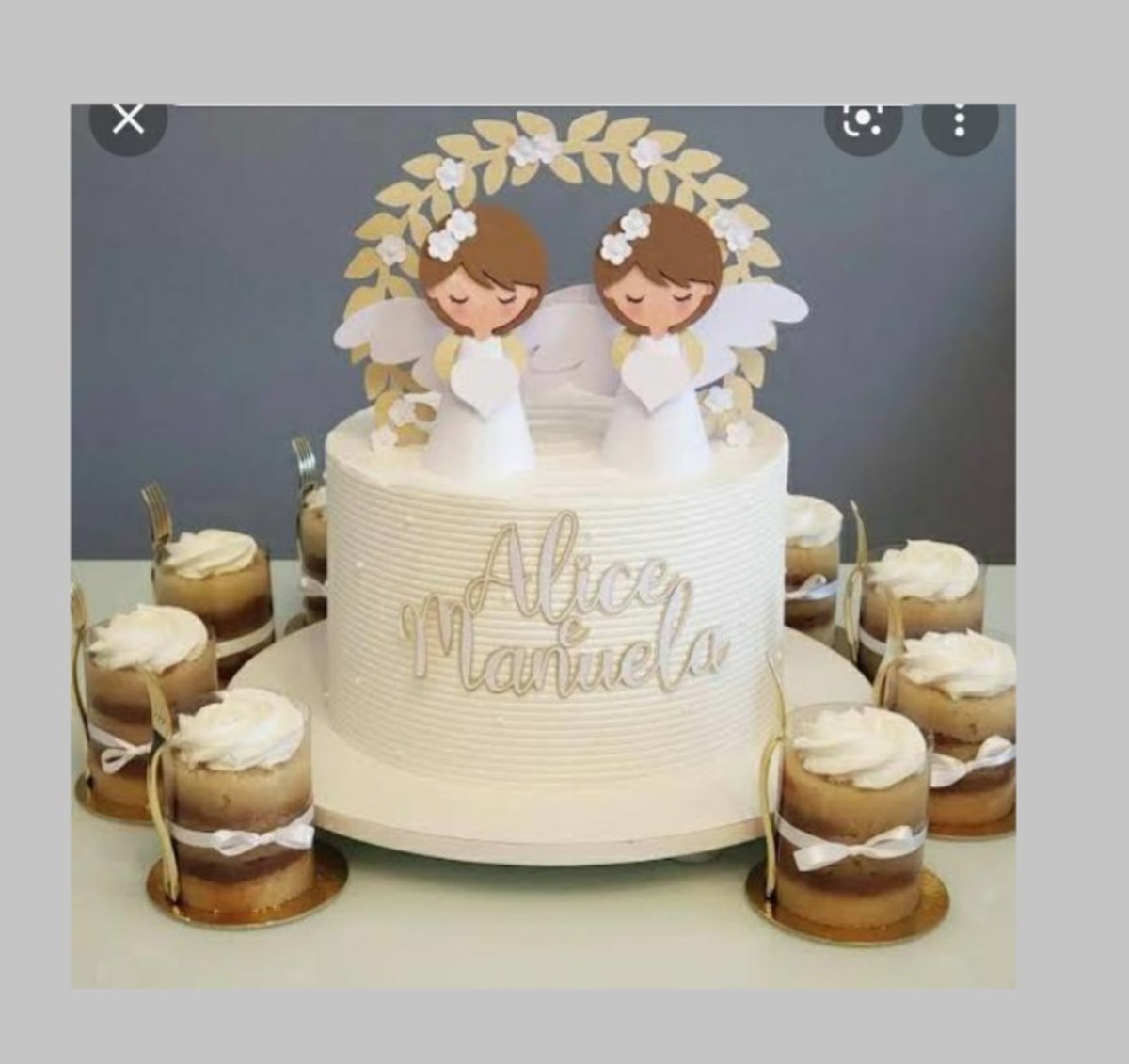 Arquivo De Corte Topo De Bolo Batizado Gemeas – Topo de Bolo Para Imprimir