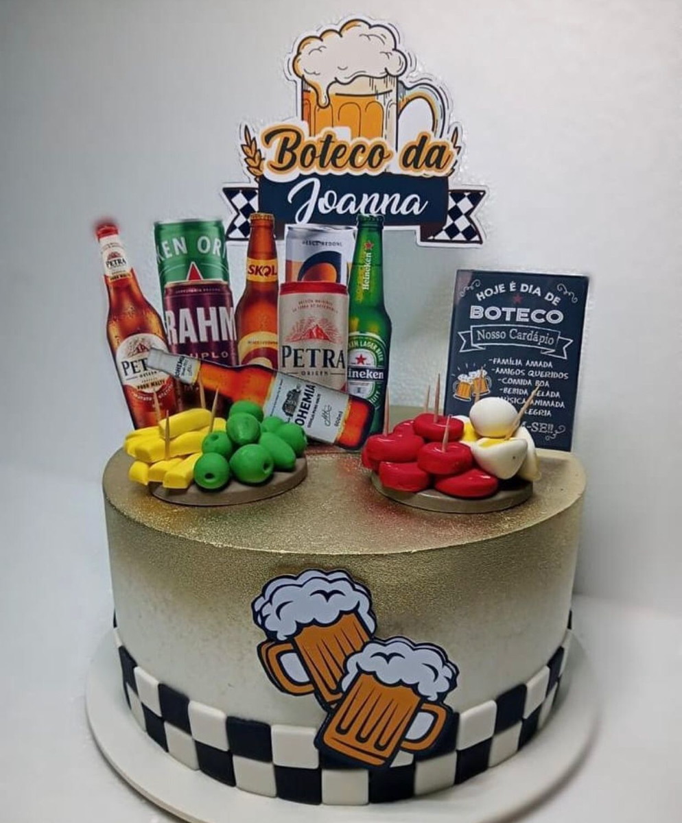 Arquivo de Corte Topo de Bolo Boteco Petiscos - Topo de Bolo Para Imprimir