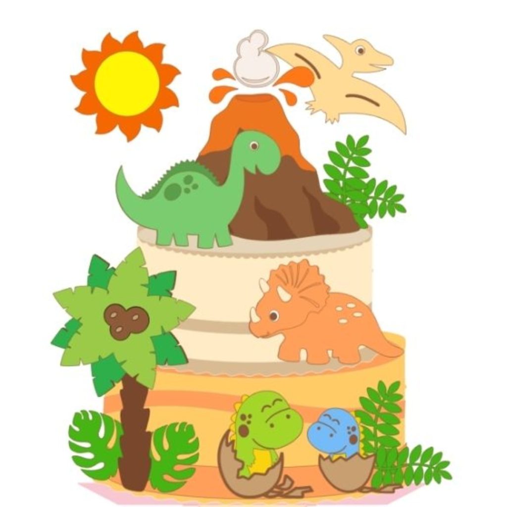 Arquivo de corte Topo de bolo Dinossauro CAMADAS COD:2028 - Topo de ...