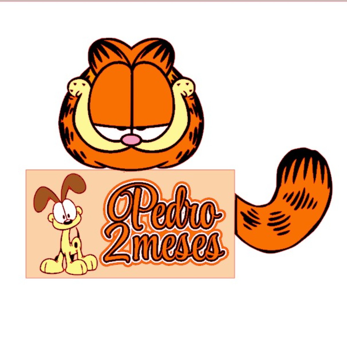 Arquivo De Corte Topo De Bolo Garfield - Topo de Bolo Para Imprimir