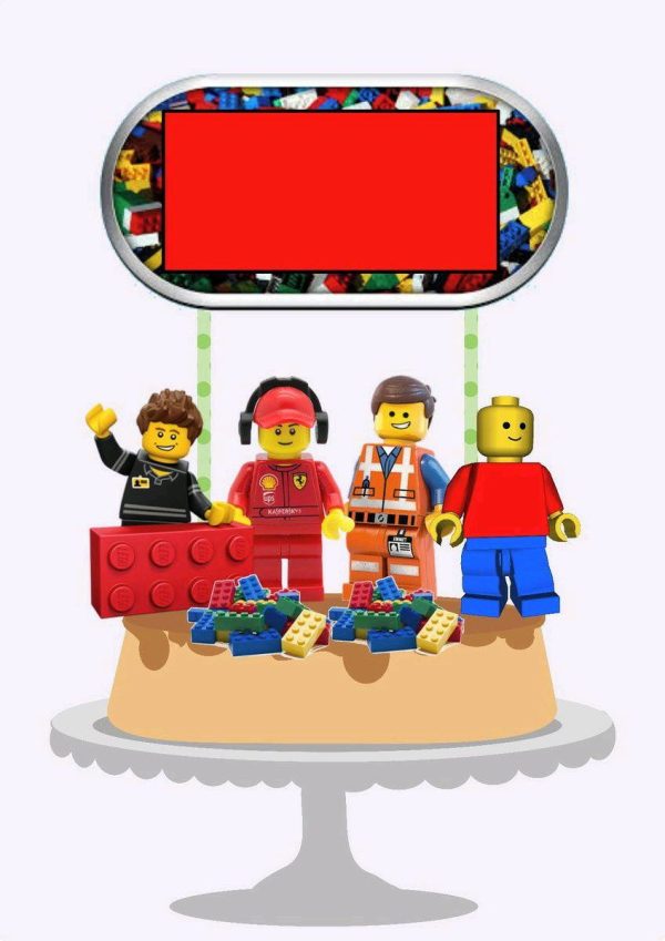 ARQUIVO DE CORTE TOPO DE BOLO LEGO (#1555) - Topo de Bolo Para Imprimir