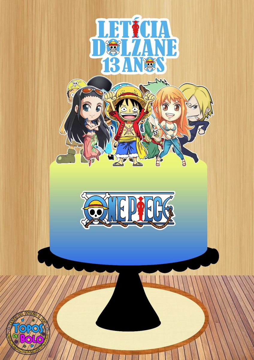 Arquivo de Corte Topo de Bolo One Piece Cute – Topo de Bolo Para Imprimir