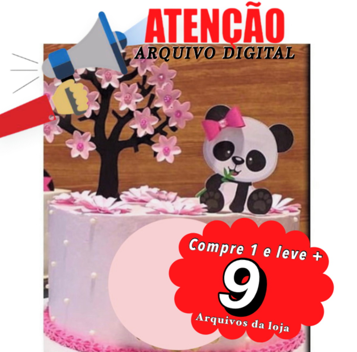 Arquivo de corte Topo de Bolo – Panda Rosa (STUDIO) - Topo de Bolo Para ...