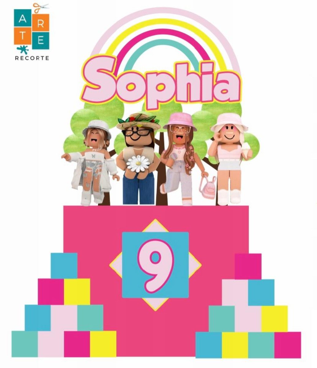 Arquivo de Corte Topo de Bolo Roblox Menina - Topo de Bolo Para Imprimir