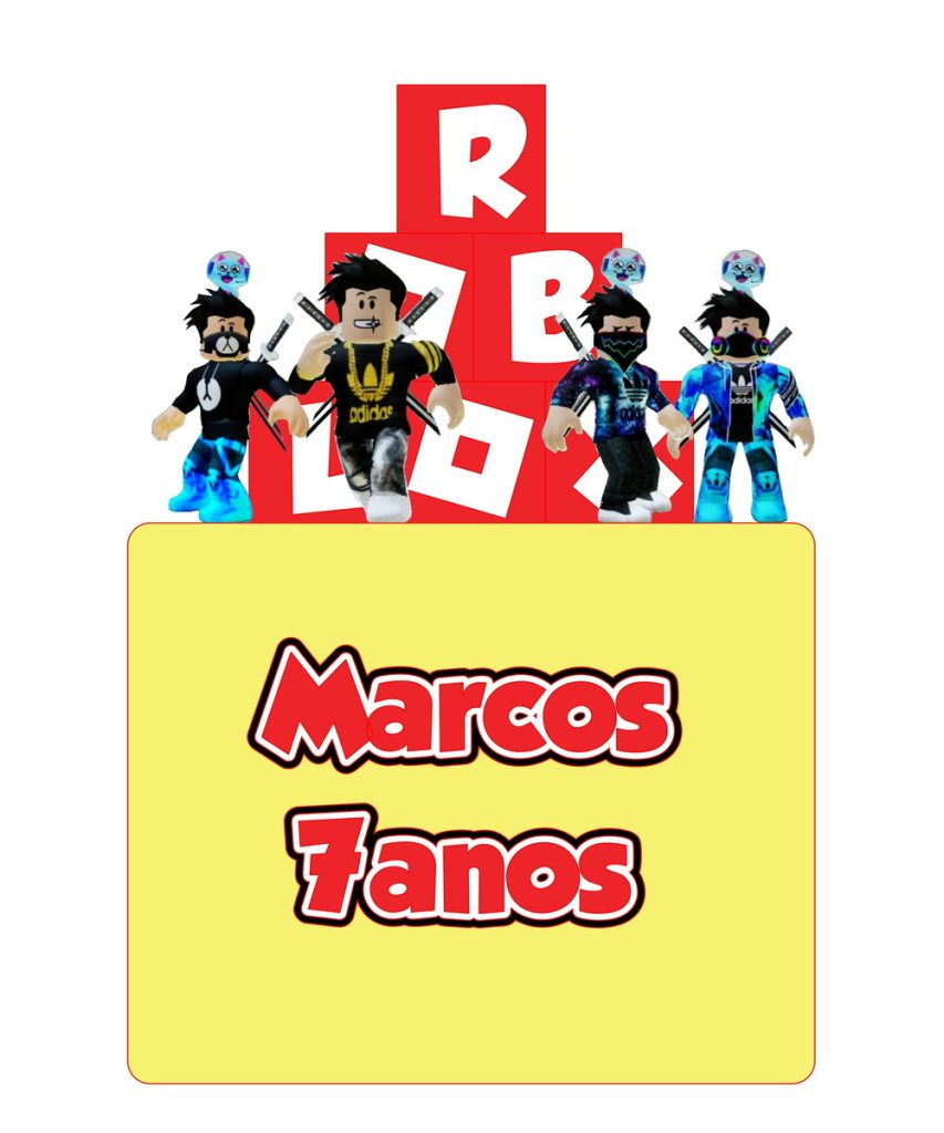 Arquivo de Corte Topo de Bolo Roblox Studio 005 - Topo de Bolo Para Imprimir