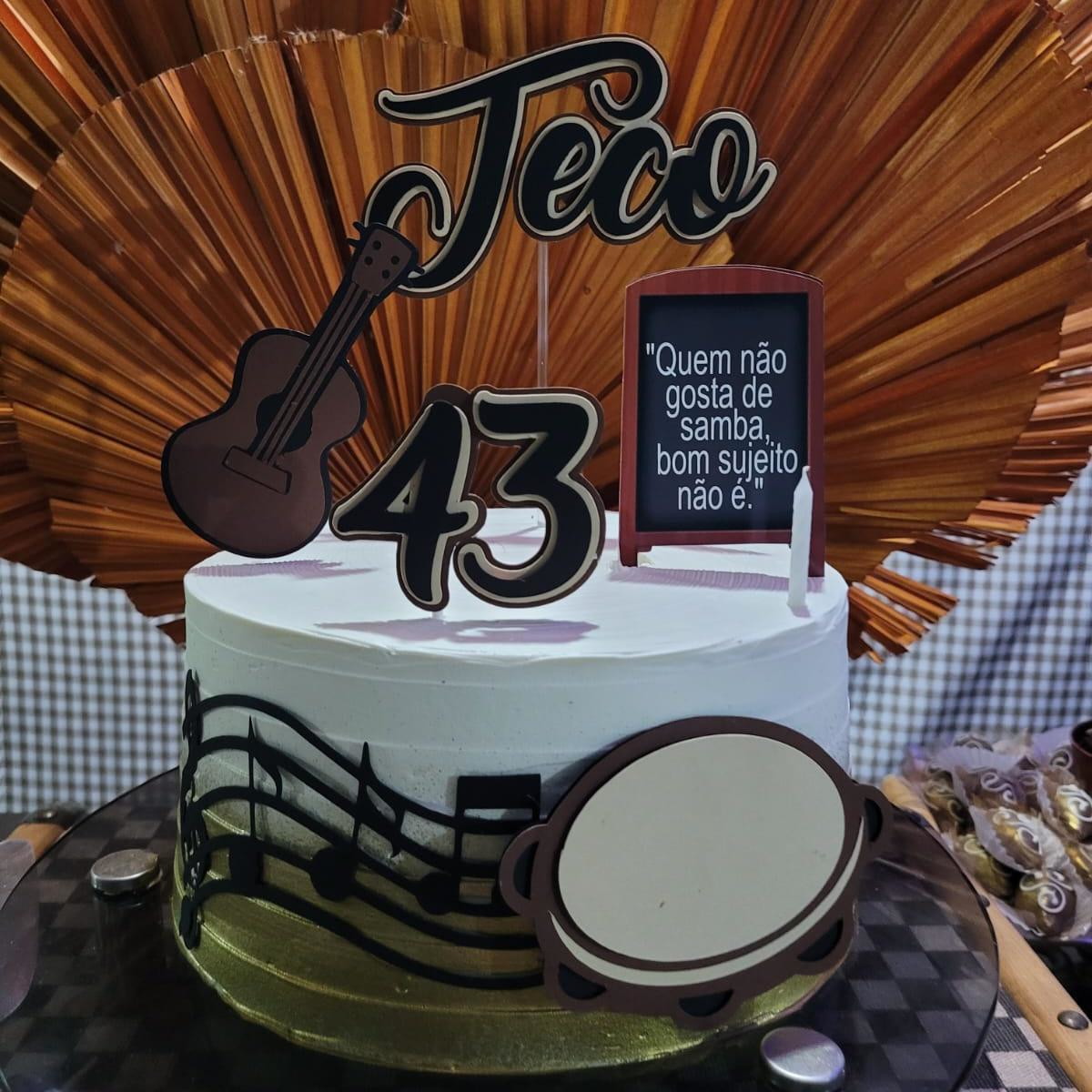 Arquivo de Corte Topo de Bolo Samba Camadas - Topo de Bolo Para Imprimir