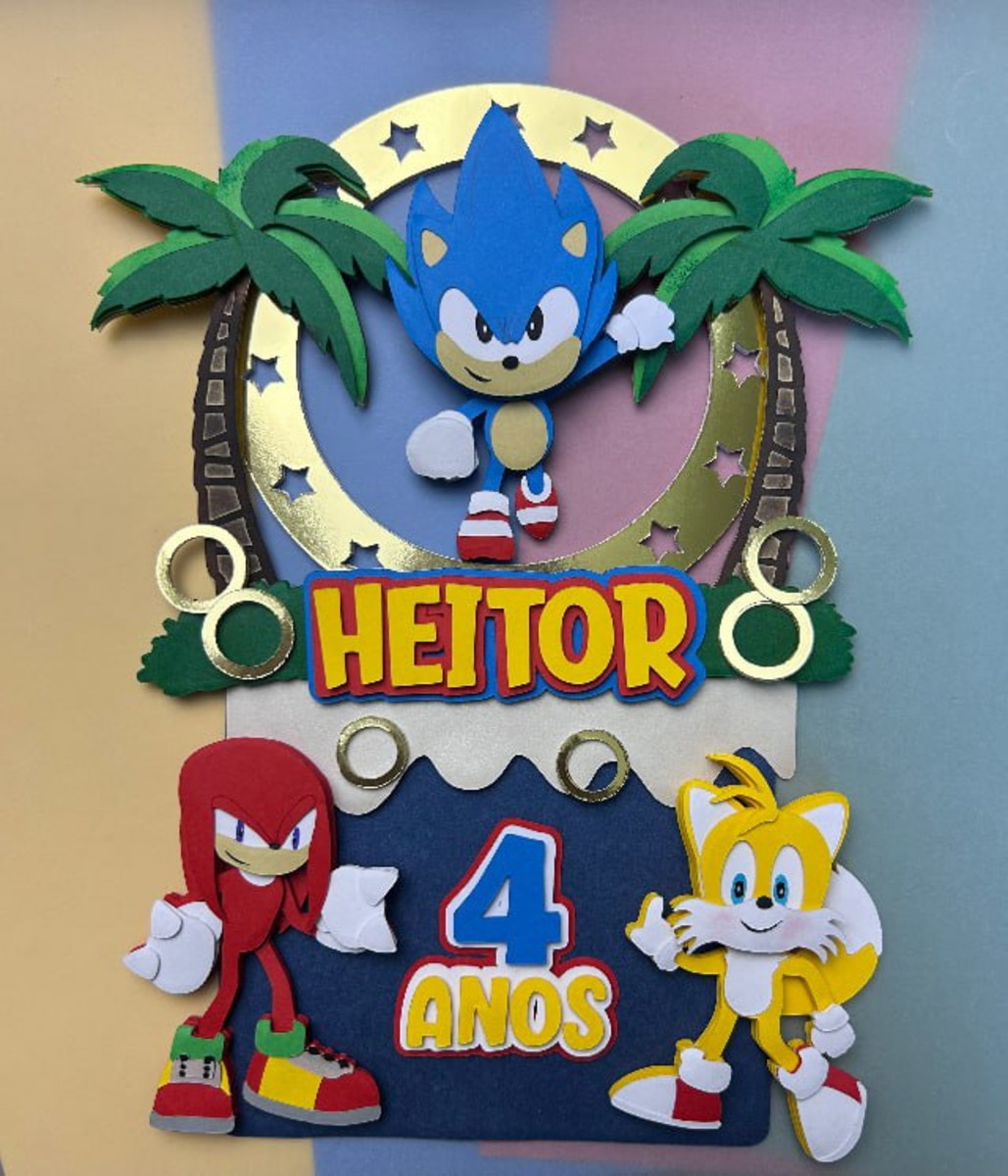 Arquivo De Corte Topo De Bolo Sonic E Amigos Topo De Bolo Para Imprimir