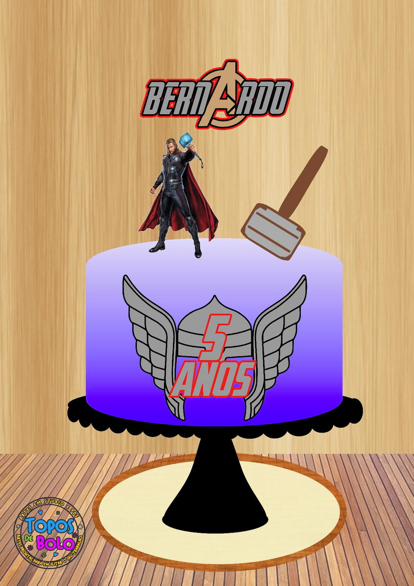 Arquivo de Corte Topo de Bolo Thor - Topo de Bolo Para Imprimir