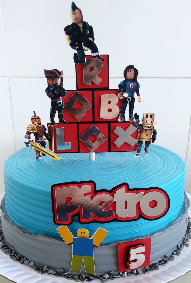 Arquivo De Corte – Topper De Bolo Roblox Metalizado – Topo de Bolo Para ...