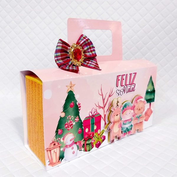 Arquivo Digital - Natal Rosa Aquarela - STUDIO - Topo de Bolo Para Imprimir