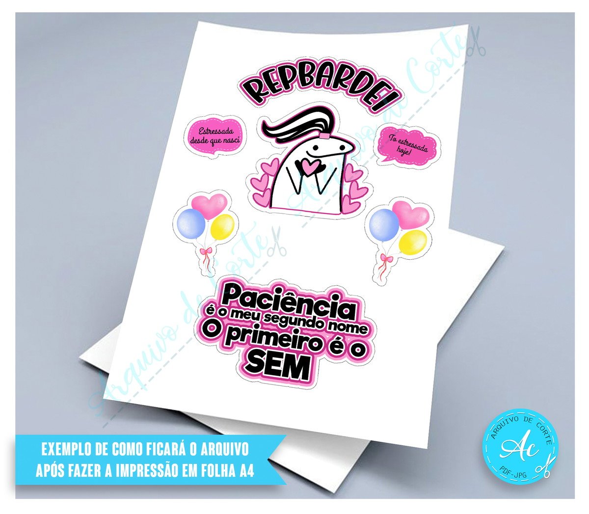 Arquivo Digital Topo de Bolo Flork Mulher #1 – Topo de Bolo Para Imprimir