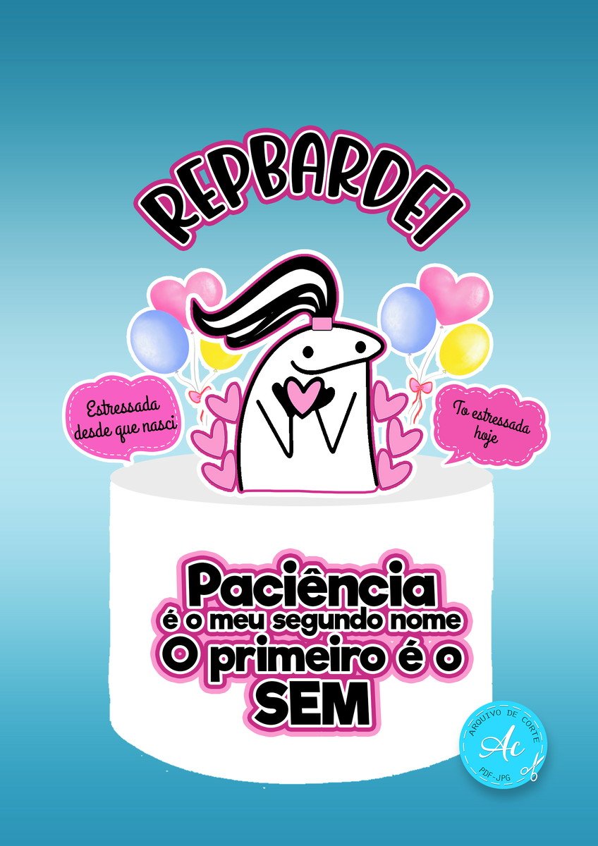 Arquivo Digital Topo de Bolo Flork Mulher #1 – Topo de Bolo Para Imprimir