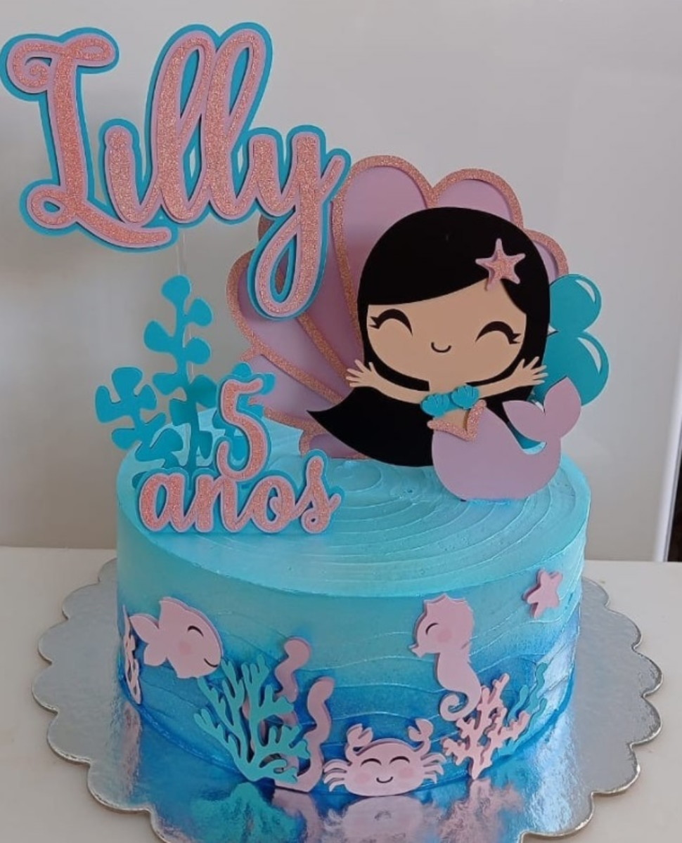 ARQUIVO DIGITAL TOPO SEREIA CUTE - Topo de Bolo Para Imprimir