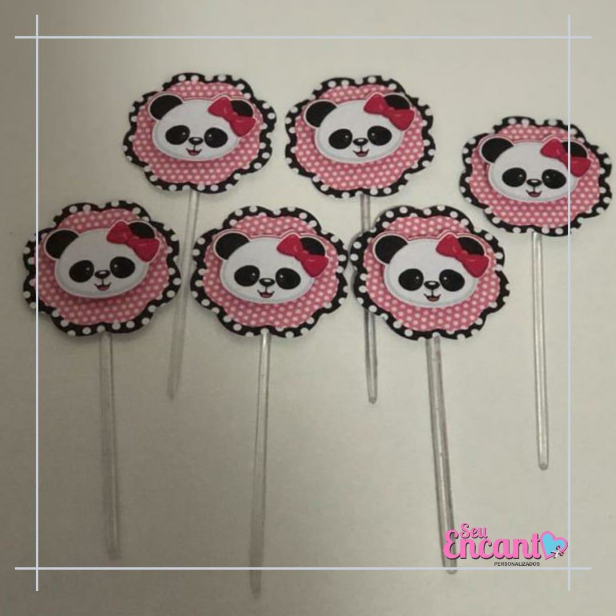 Arquivo Silhouette – Kit Festa Panda Rosa – Topo de Bolo Para Imprimir