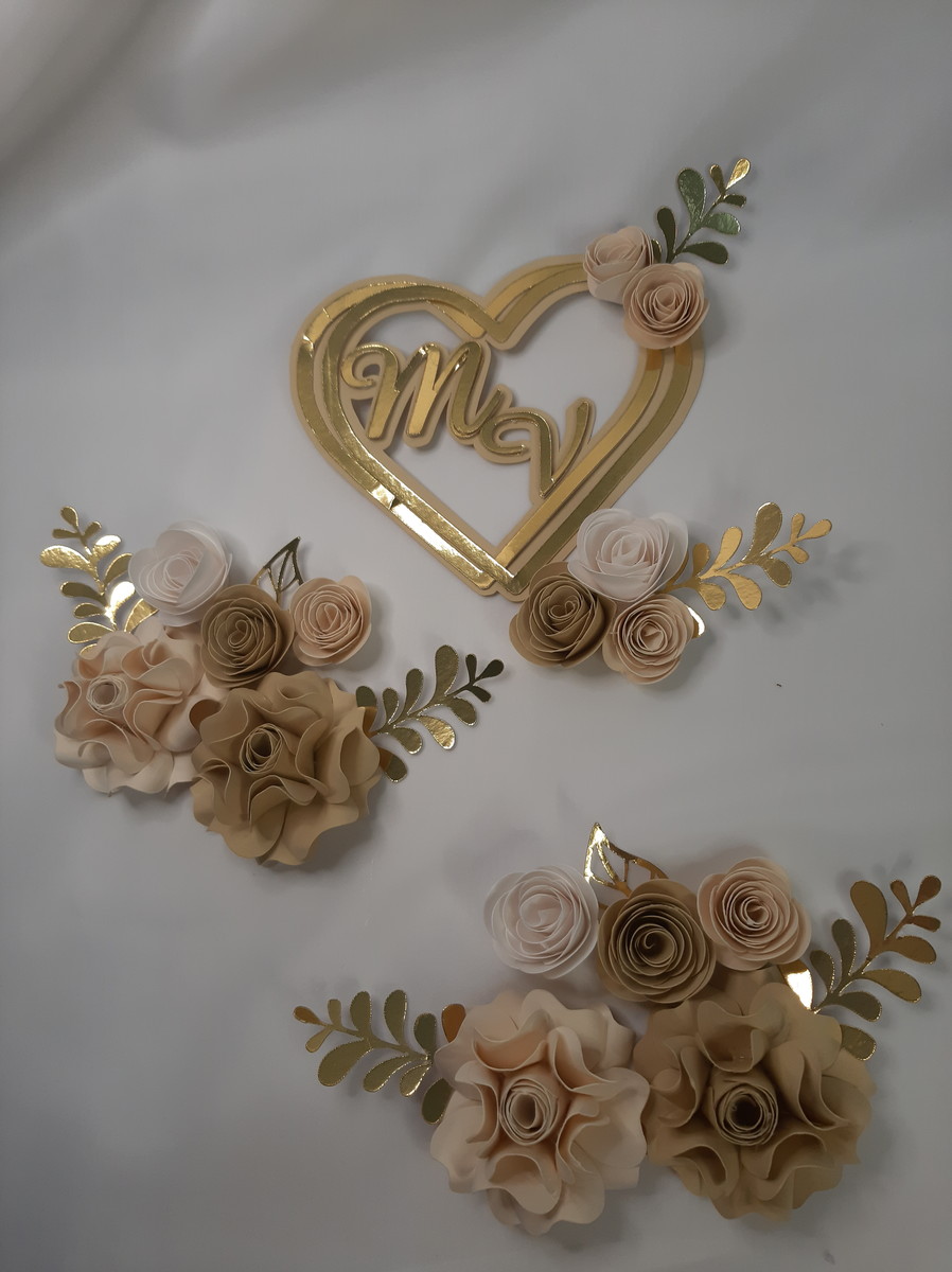 Arquivo Topo Bolo Floral Casamento - Topo de Bolo Para Imprimir
