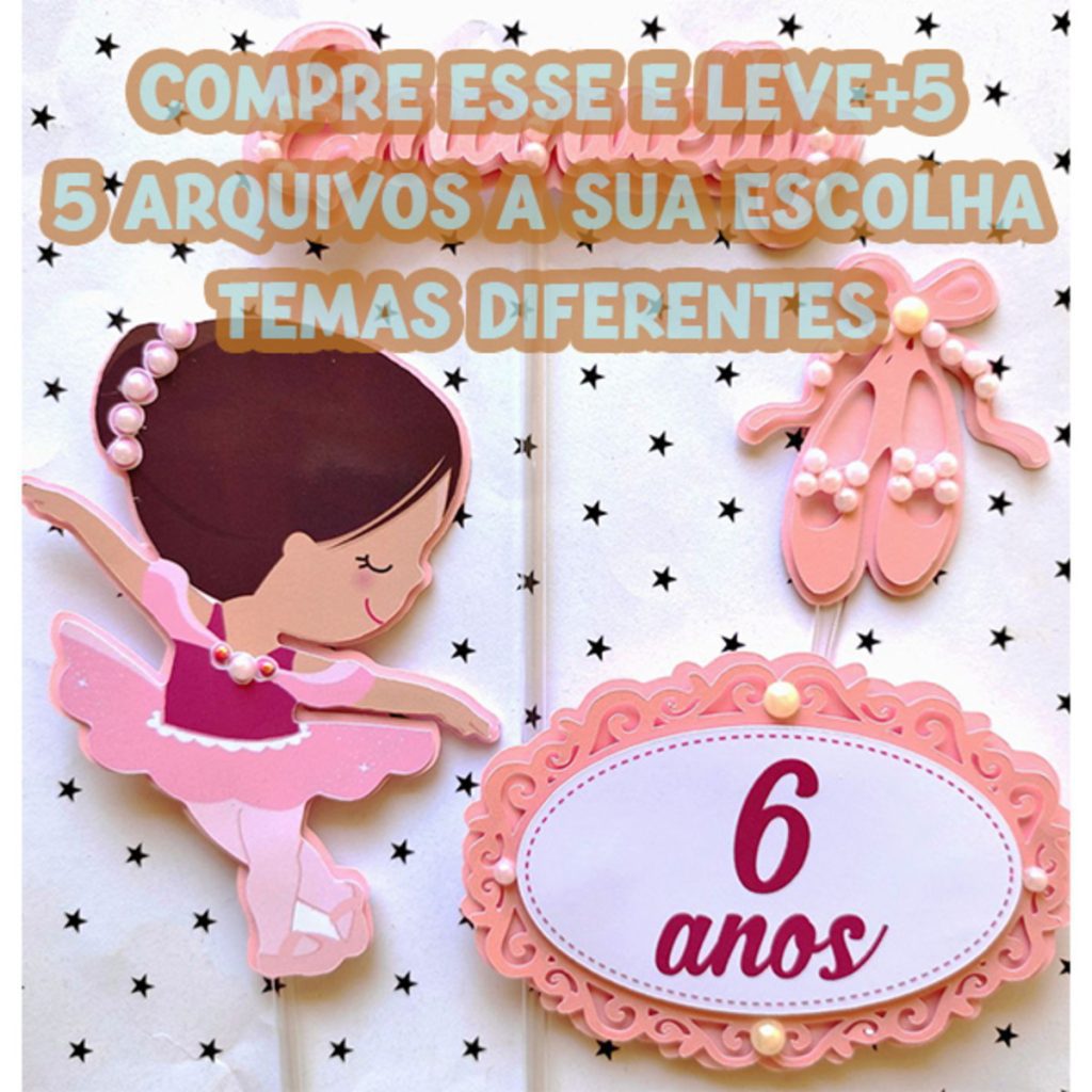 Arquivo Topo De Bolo Bailarina Studio Topo De Bolo Para Imprimir