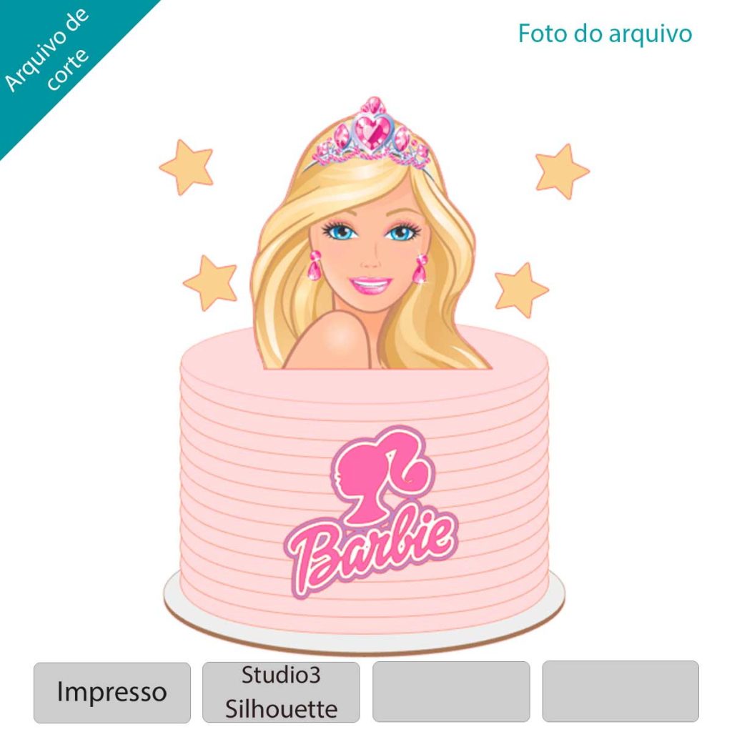 Arquivo Topo de Bolo - Barbie - Topo de Bolo Para Imprimir
