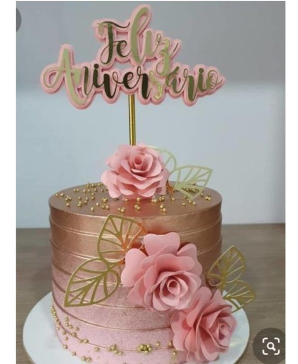 arquivo Topo de bolo floral - Topo de Bolo Para Imprimir